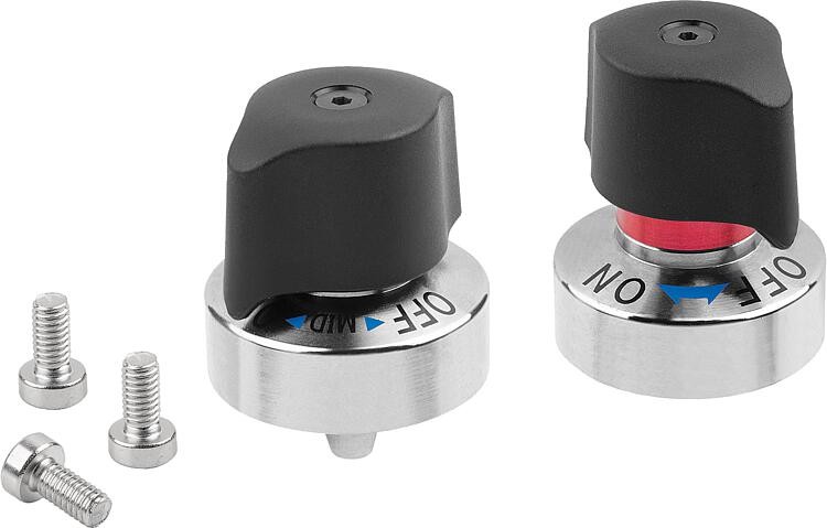 Indexing plunger, steel, with rotary actuation and conical locking pin ...