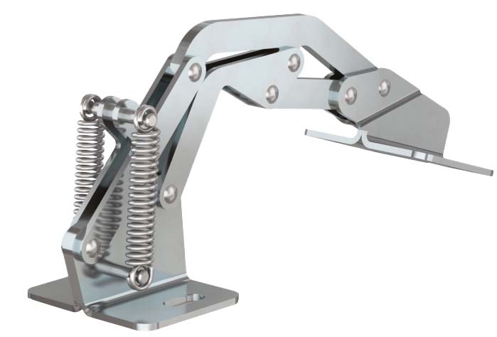 Spring loaded concealed hinge - 7 axis - steel plates - 110° opening ...