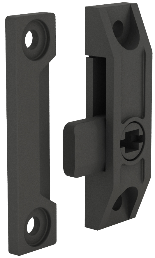Plastic budget latch with strike plate | Marek.eu